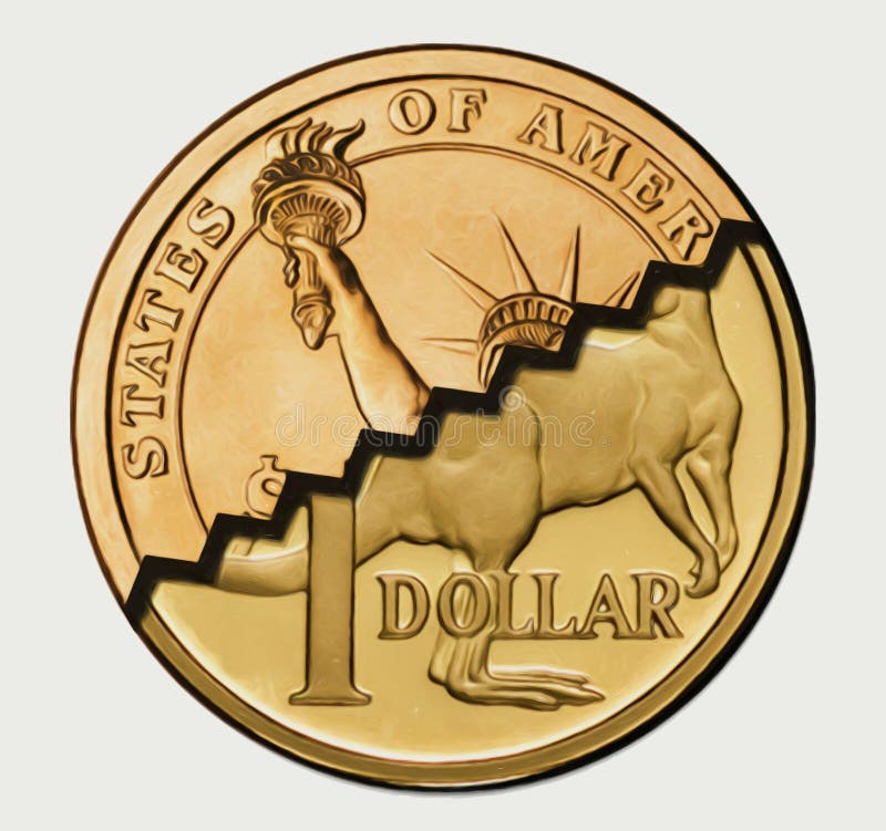 US Dollar and Australian Dollar Coin. Photo Manipulation Art Editorial ...