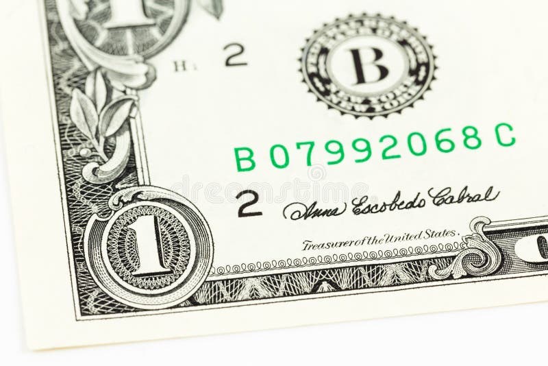 1 Us-dollar Bank Note Obverse Detail Stock Image - Image of crisis ...