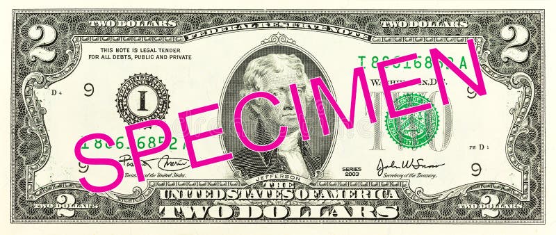 2 Us-dollar Bank Note Obverse Stock Photo - Image of obverse, cash ...