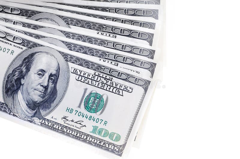 Us Dollar Bank Notes Studio Isolated Stock Image - Image of large ...