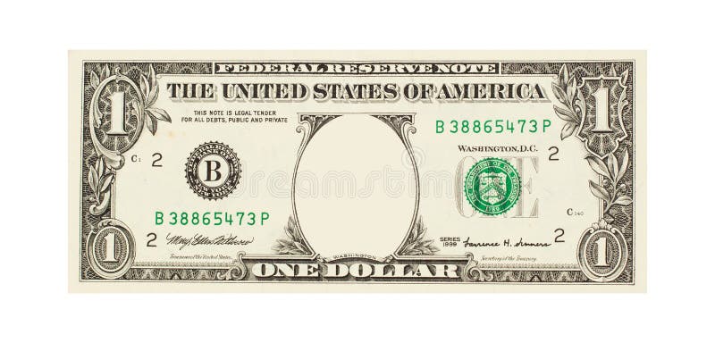 US Dollar Banknote with Empty Frame Mockup for Photo Stock Photo ...