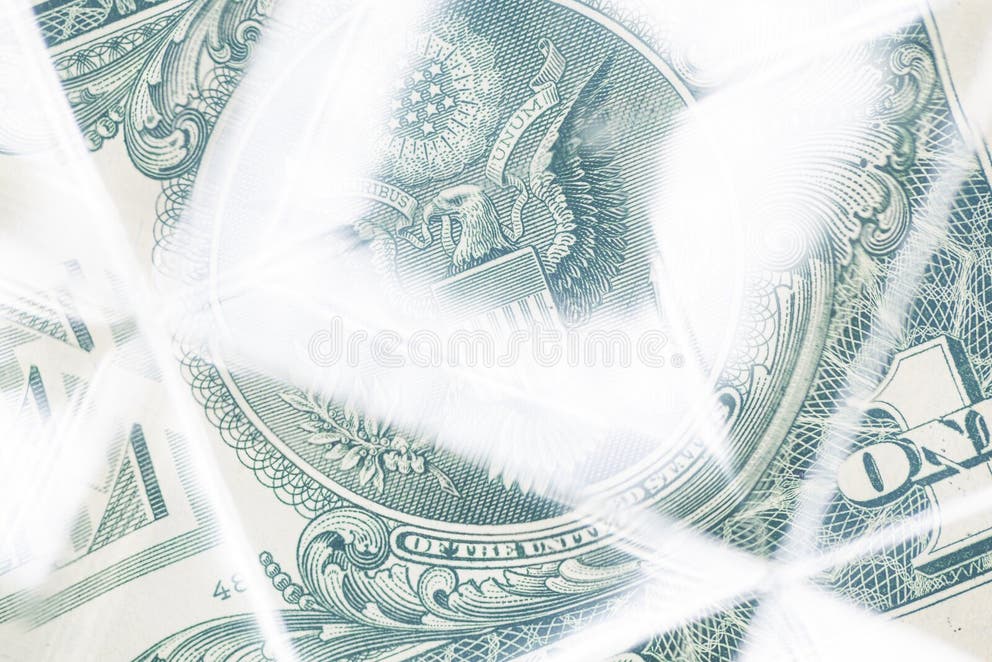 US 1 Dollar Banknote Under Transparent Curved Plastic Stock Image ...