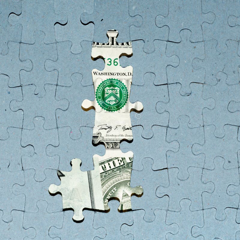 US Dollar Banknote Under Unfinished Puzzle, Bank Crisis Concept, US ...