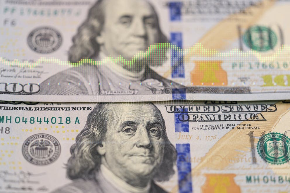 Us Dollar Banknotes with Financial Graph Overlay Stock Image - Image of ...