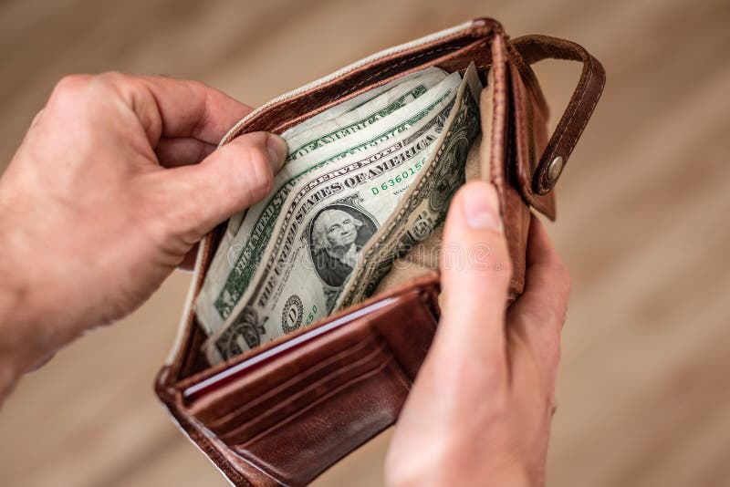 US-Dollar Banknotes Inside an Open Wallet Stock Image - Image of states ...