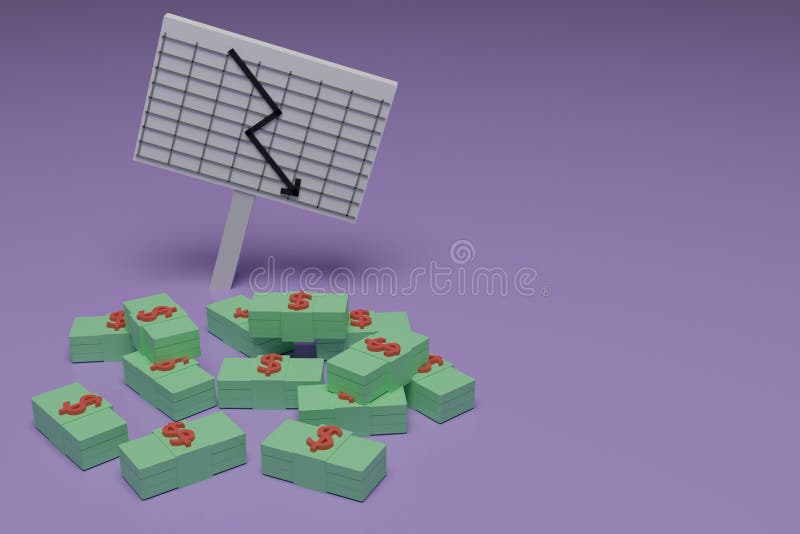 US Dollar Banknotes Stack on the Floor and Chart Chart, Dollar Value ...