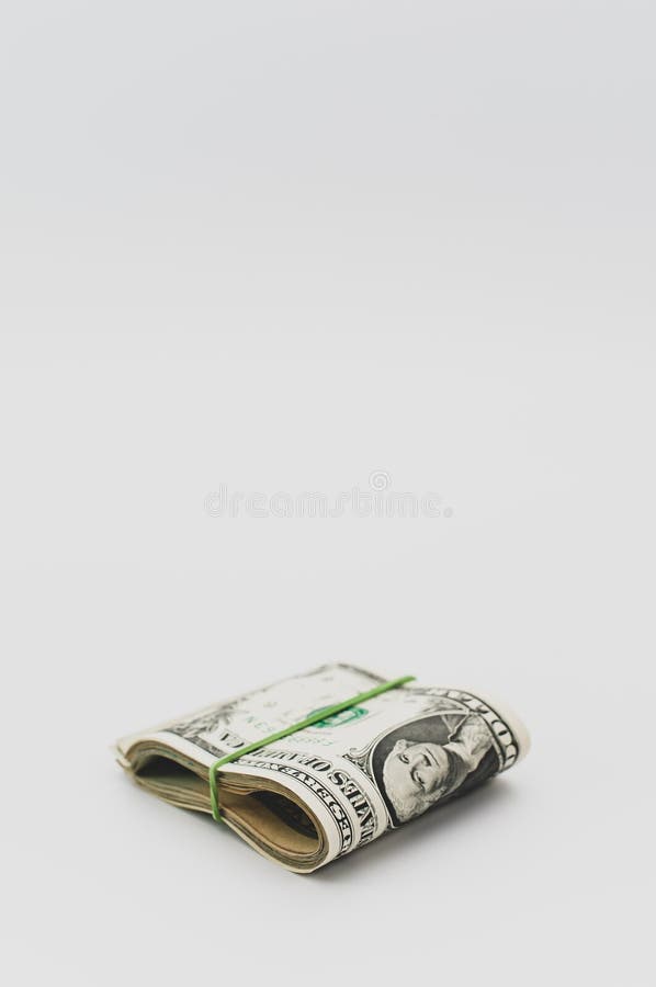 Isolated US Dollar Banknotes Wad on a White Background with Copy Space ...