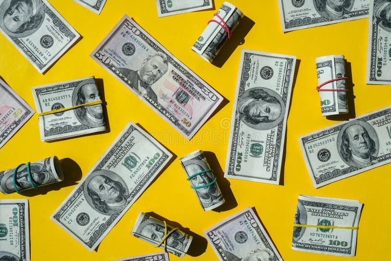 Us Dollar Bills are Creative Layout. Business Concept, Development ...