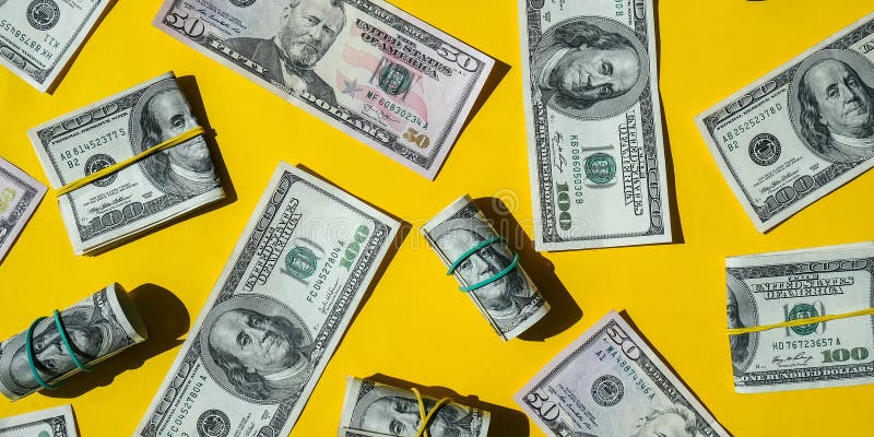 Us Dollar Bills are Creative Layout. Business Concept, Development ...