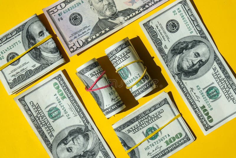 Us Dollar Bills are Creative Layout. Business Concept, Development ...