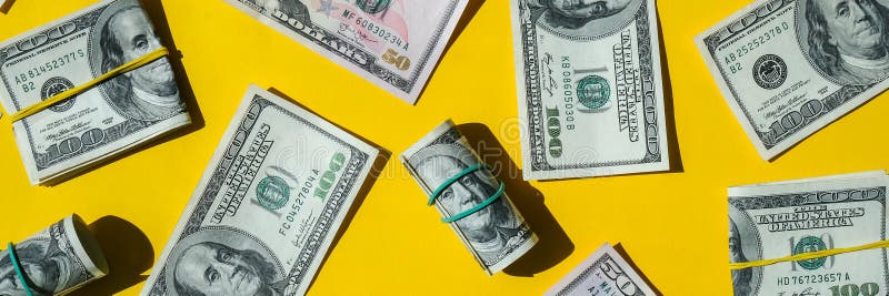 Us Dollar Bills are Creative Layout. Business Concept, Development ...