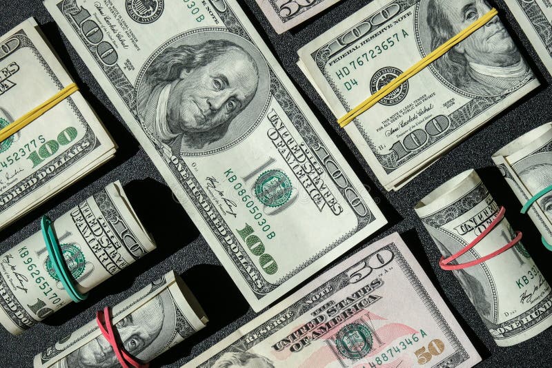 Us Dollar Bills are Creative Layout. Business Concept, Development ...