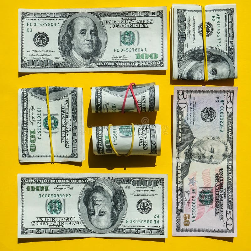 Us Dollar Bills are Creative Layout. Business Concept, Development ...