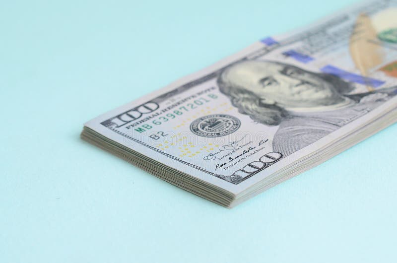 US Dollar Bills of a New Design with a Blue Stripe in the Middle is ...