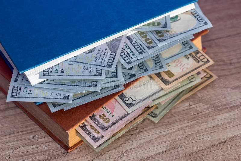Us 100 dollar in book stock photo. Image of cover, dollar - 108037446