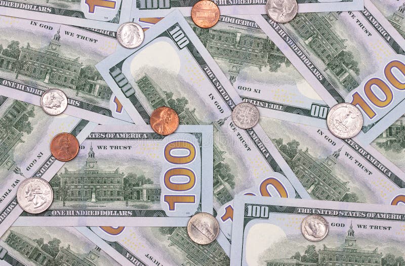 100 US Dollar and Cents Abstract Background. Stock Image - Image of ...