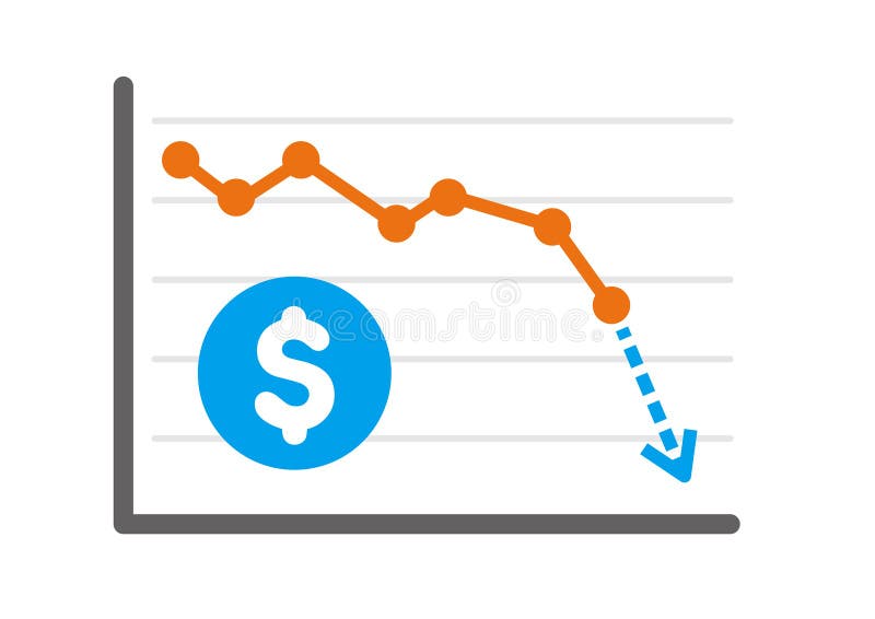 US Dollar Exchange Chart Illustration Falling Stock Illustration ...