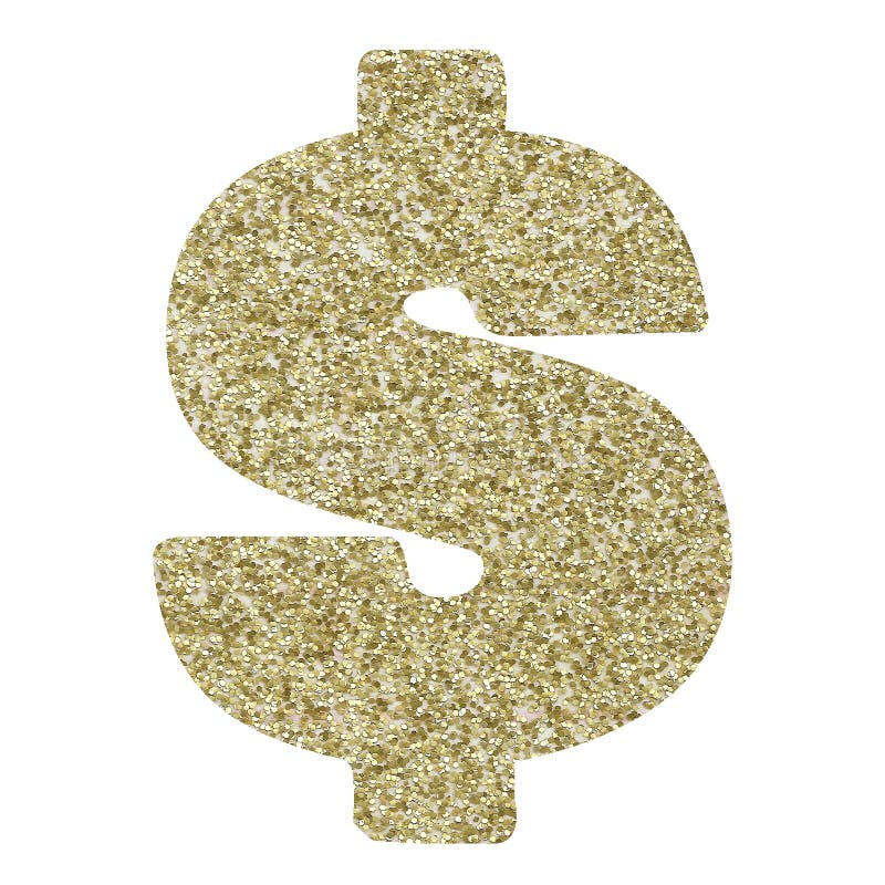 US Dollar Gold Glitter on White Background Stock Photo - Image of white ...