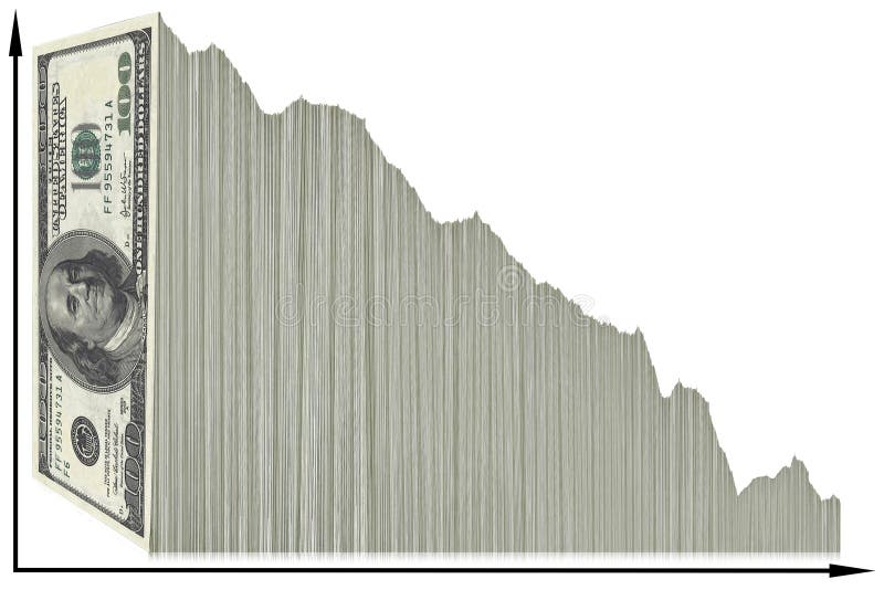 US Dollar graph stock illustration. Illustration of lowering - 32190006