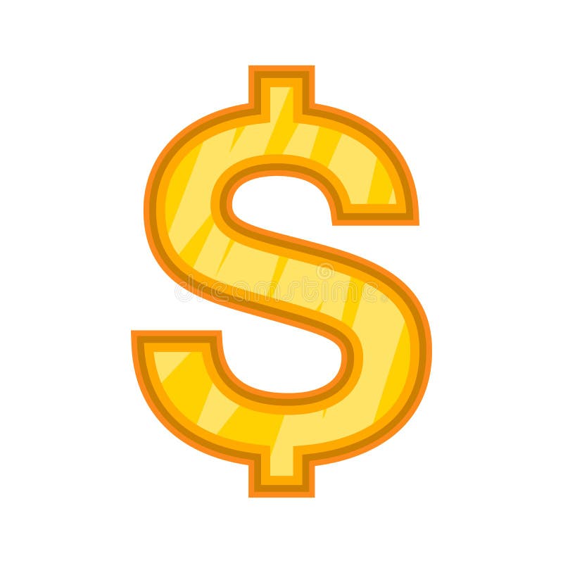 US Dollar Icon, Cartoon Style Stock Vector - Illustration of badge ...