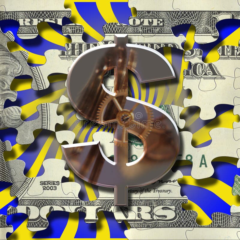 US Dollar and Puzzle Pattern Stock Illustration - Illustration of bill ...