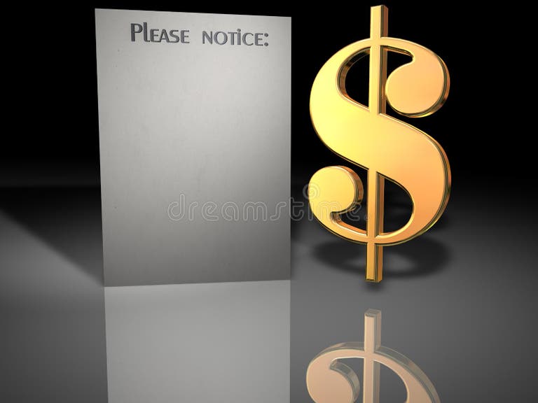 US dollar sign and notice stock illustration. Illustration of bank ...