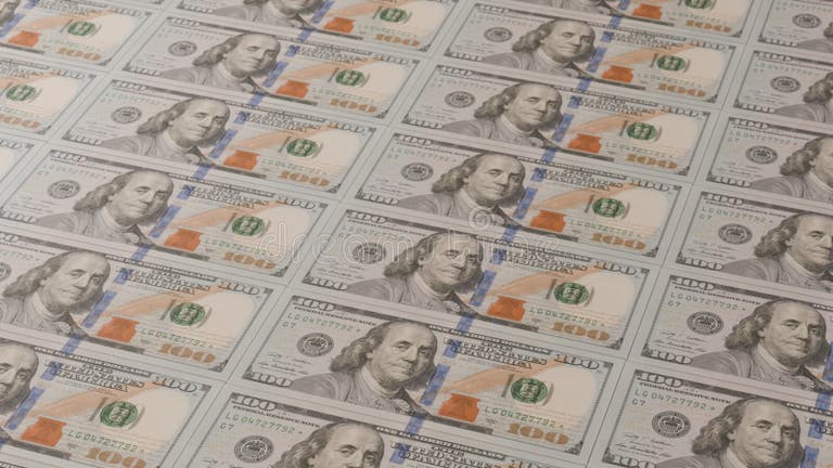 US Dollar 100. Stack of US100 Notes Stock Illustration - Illustration ...