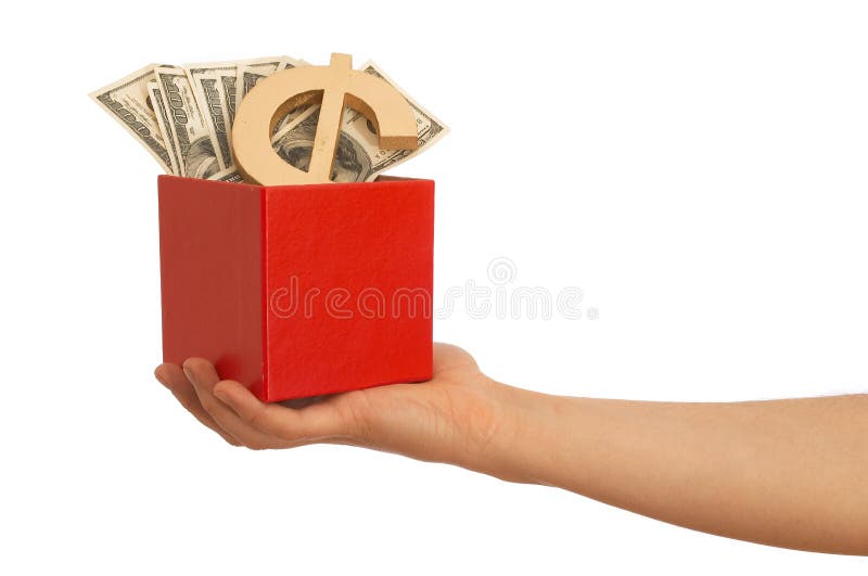 Us dollars in box stock image. Image of bank, showing - 1930945