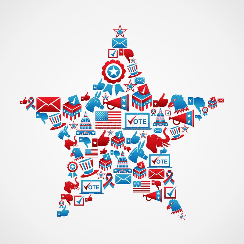 USA Elections Icon Set in Star Editorial Photography - Illustration of ...