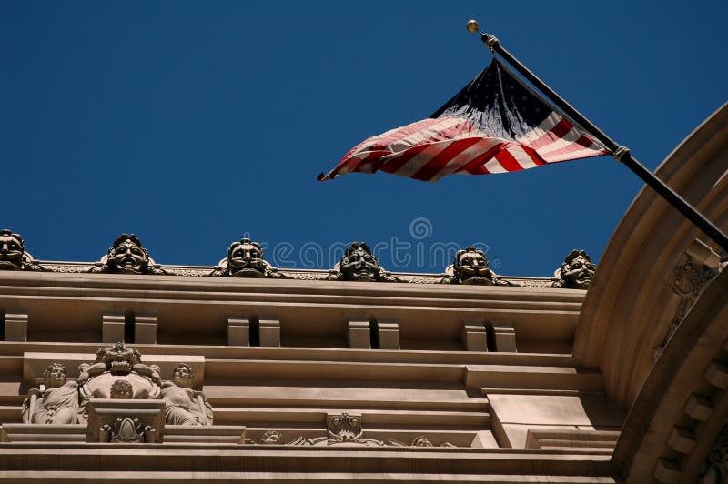 US Flag on a building stock photo. Image of democracy - 14403936