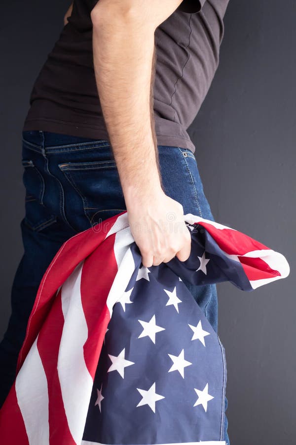 US flag and a man stock photo. Image of patriotism, patriot - 211202080