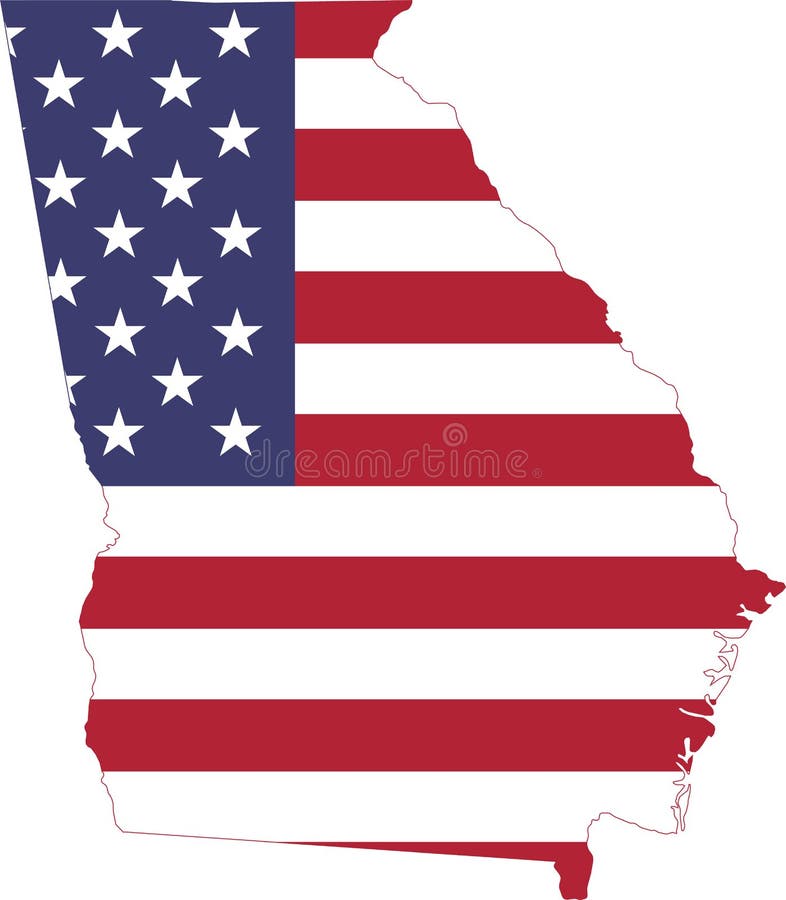 US Flag Map of Georgia, USA Stock Vector - Illustration of black ...