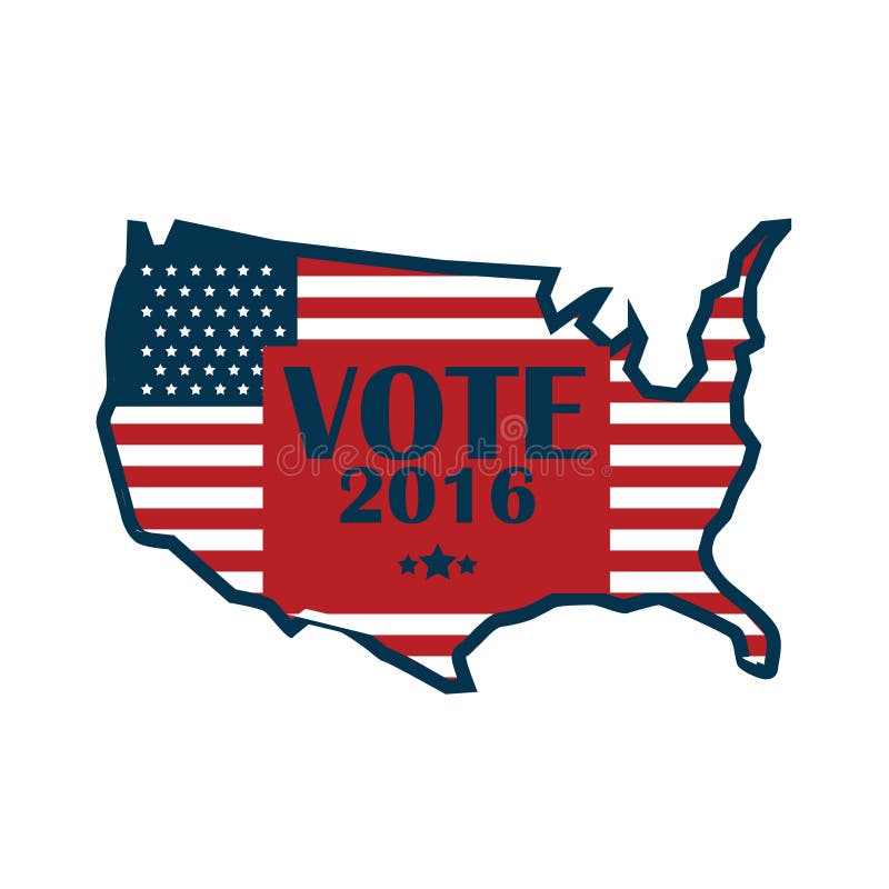 US Flag with Map and Vote. Vector Illustration Decorative Design Stock ...