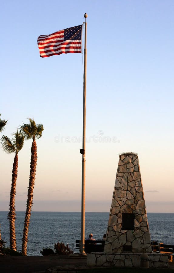 US Flag by the ocean stock image. Image of ocean, states - 211639