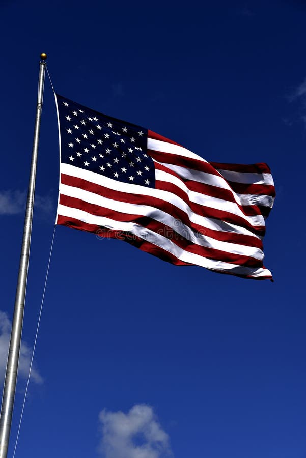 US Flag Old Glory and Deep Blue Skies Stock Photo - Image of pride ...