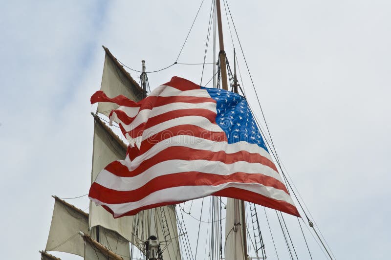 US Flag on Sailer stock image. Image of sailer, flag - 103145409