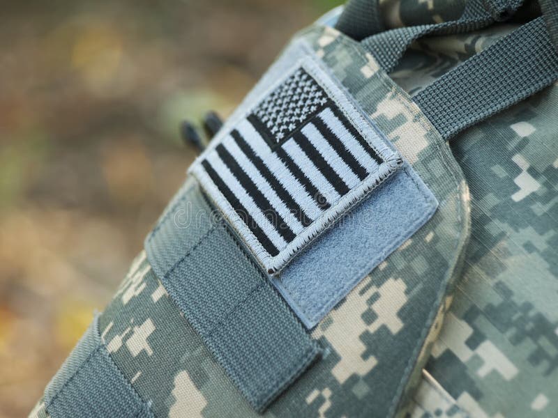 US flag sleeve patch stock photo. Image of patch, military - 69968004
