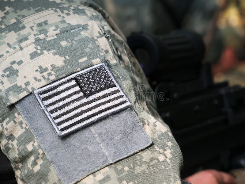 US flag sleeve patch stock photo. Image of patch, military - 69968004