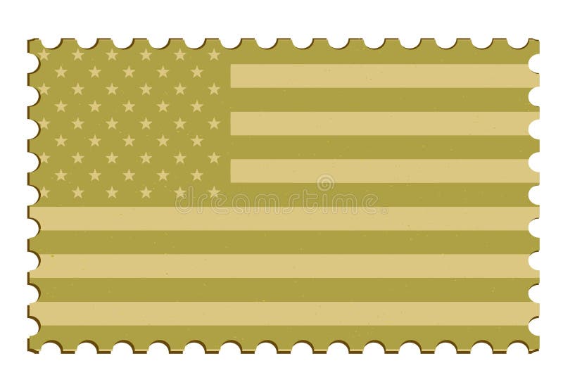 Postage Stamp with the American Flag Stock Vector - Illustration of ...