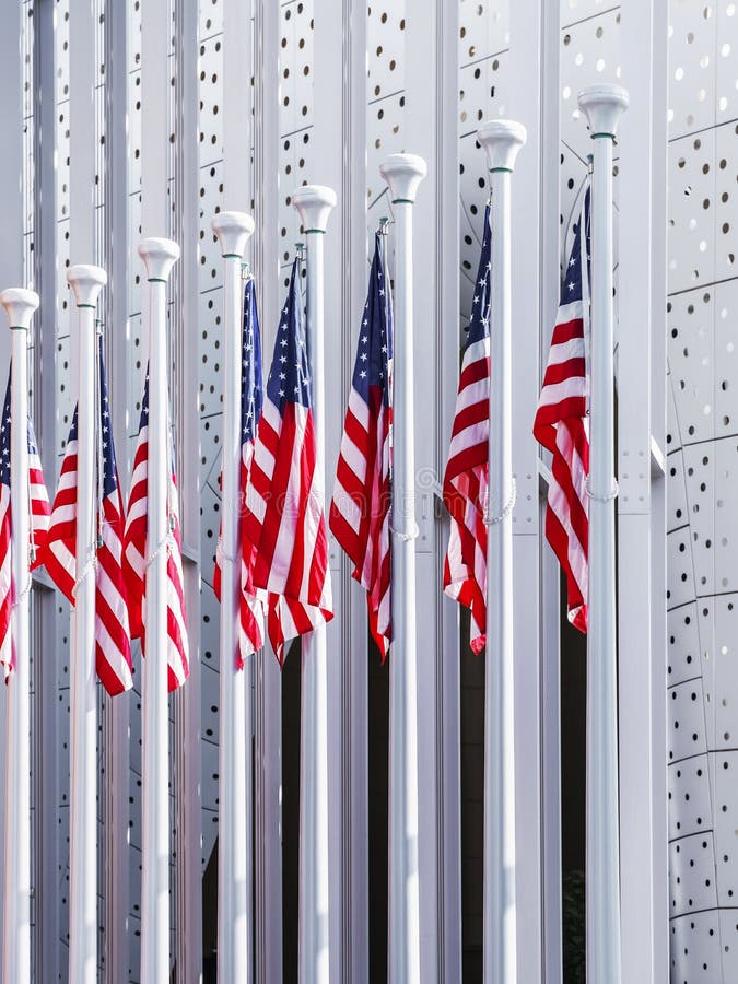 US flags lined up in row stock image. Image of fourth - 254988809