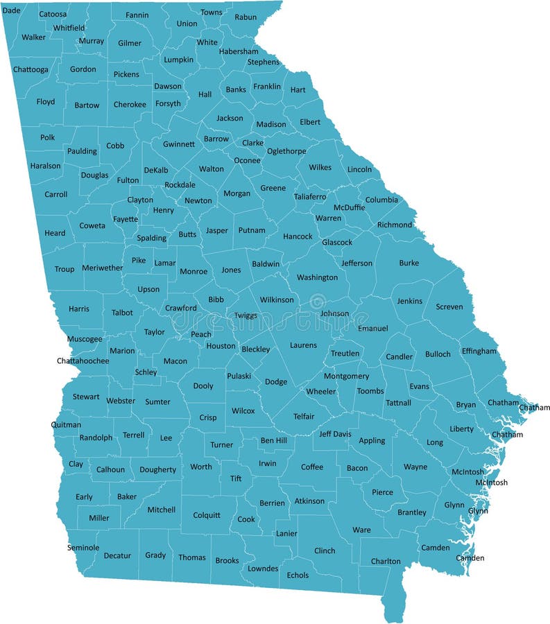 Georgia County Map Of Counties