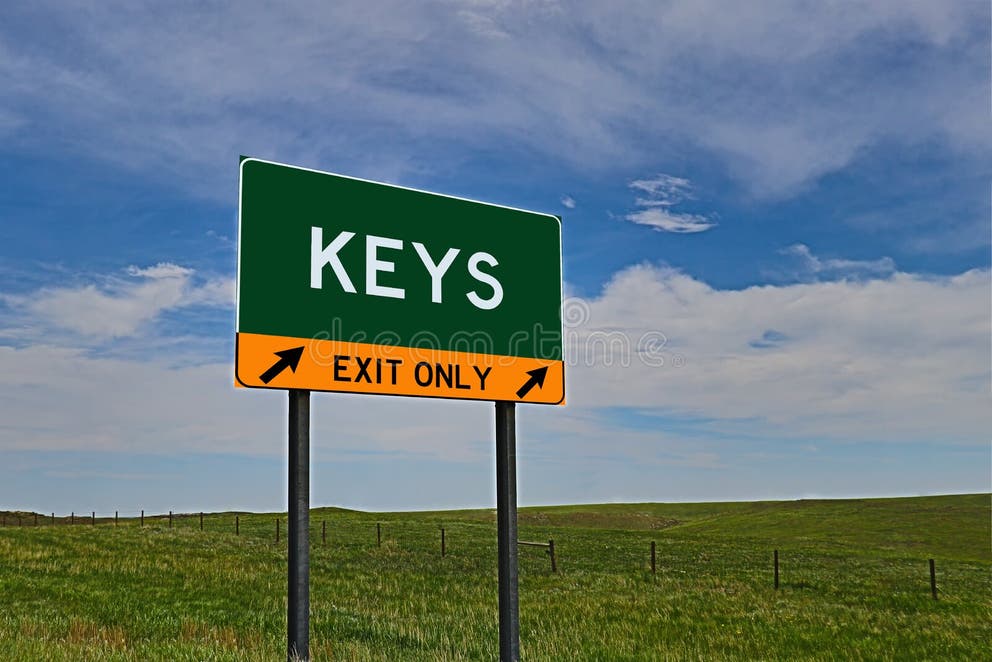 US Highway Exit Sign for Keys Stock Photo - Image of navigation, place ...
