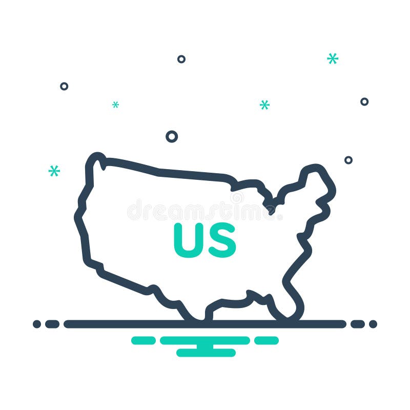 Mix Icon for Us, Map and Country Stock Vector - Illustration of sign ...