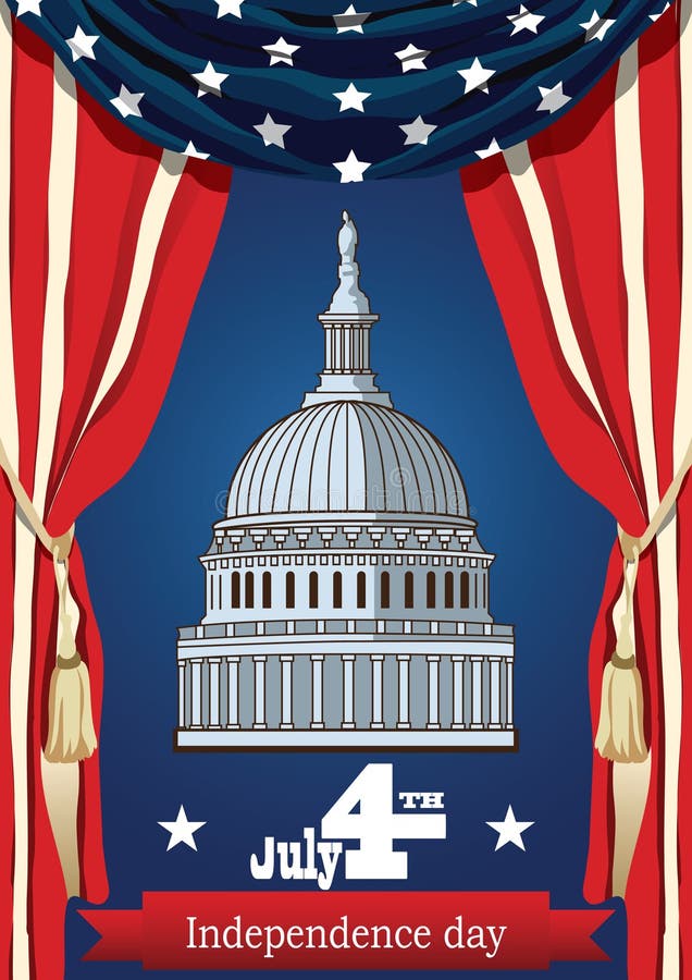 US Independence Day Poster. Vector Illustration Decorative Design Stock ...