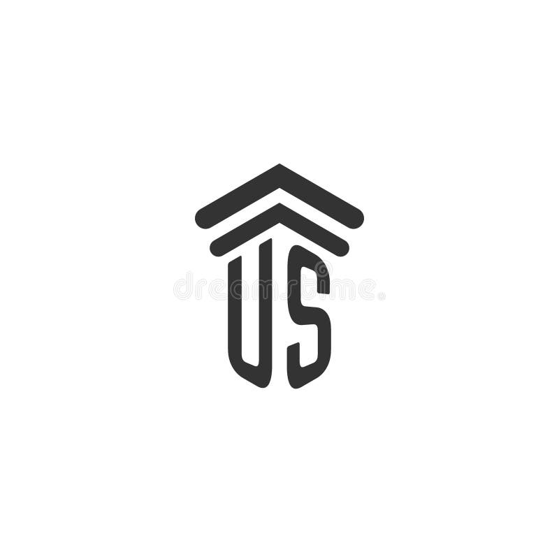 US Initial for Law Firm Logo Design Stock Vector - Illustration of ...