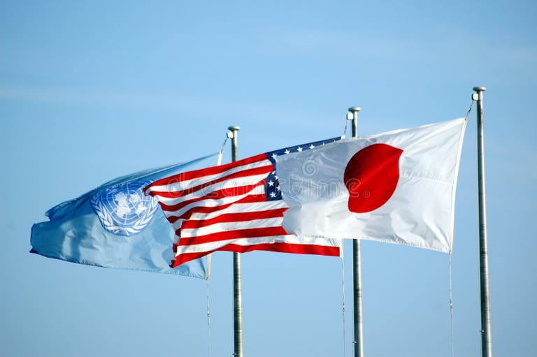 US Japan and UN Flag editorial stock photo. Image of great - 13288738