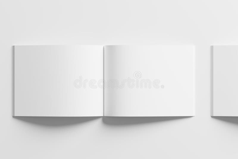 US Letter Landscape Magazine 3D Rendering White Blank Mockup Stock ...