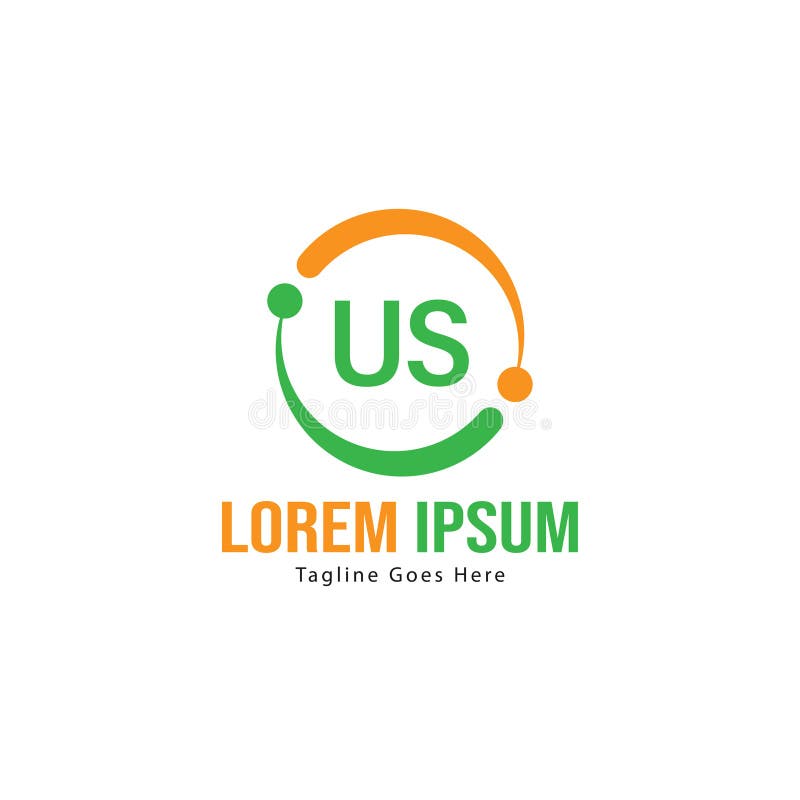 US Letter Logo Design. Creative Modern US Letters Icon Illustration ...