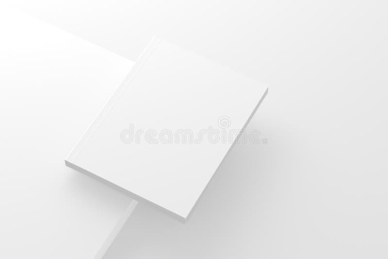 US Letter Softcover Book Cover White Blank Mockup Stock Illustration ...