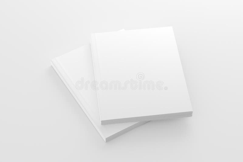 US Letter Softcover Book Cover White Blank Mockup Stock Illustration ...